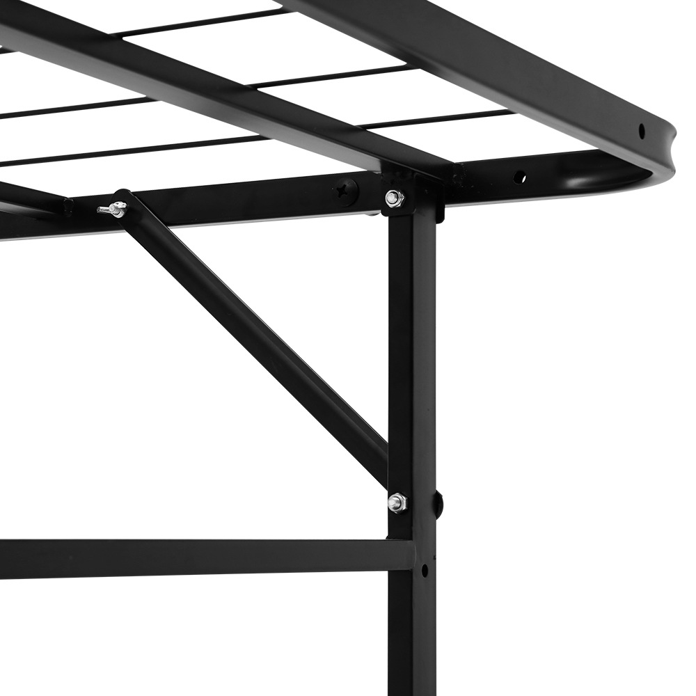 Artiss King Single Folding Bed Frame Metal Mattress Base Portable Black artiss-king-single-folding-bed-frame-metal-mattress-base-portable-black