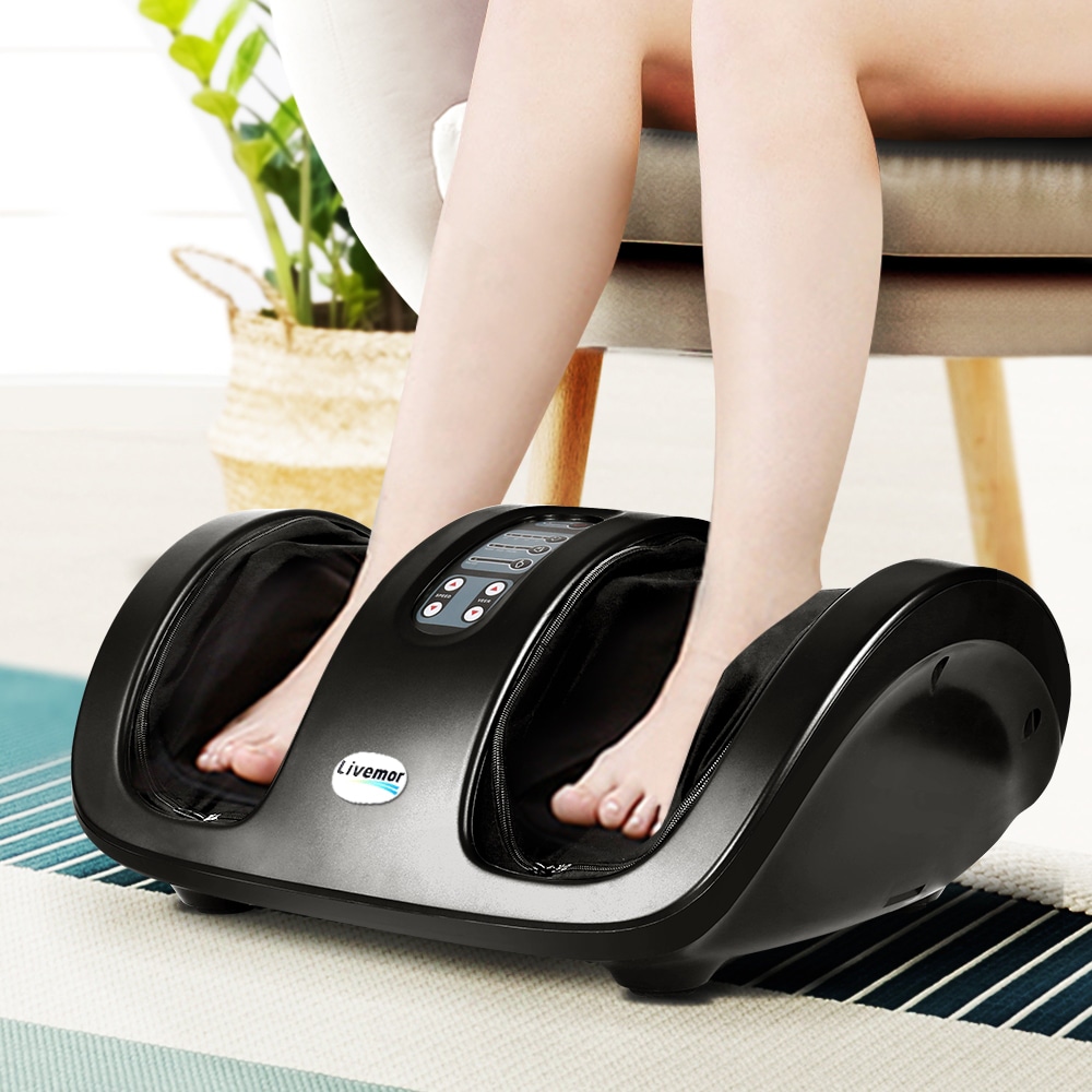 Livemor Foot Massager Ankle And Calf Shiatsu Kneading Rolling Massagers Machine Bk Buy Foot