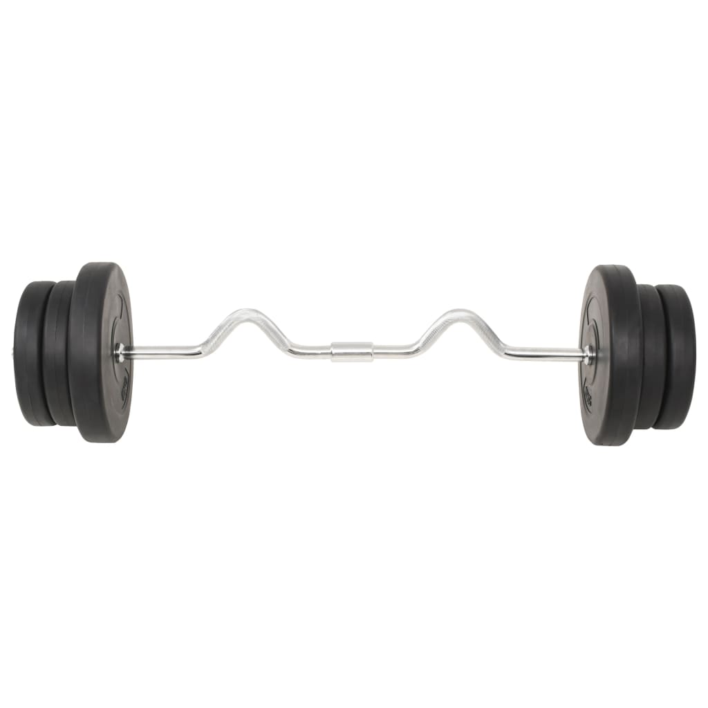 vidaXL Barbell and Dumbbell Set Curve 60kg Indoor Workout Strength ...