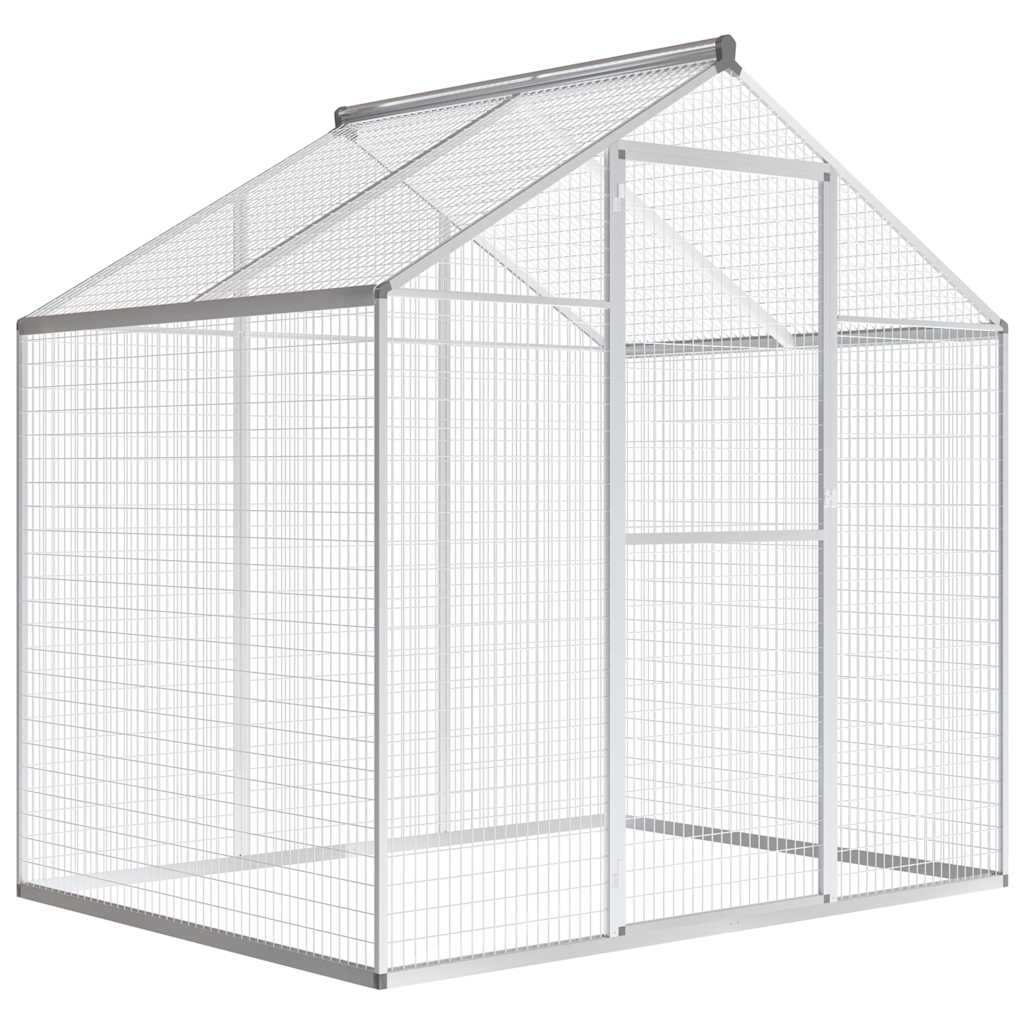 vidaXL Outdoor Aviary Aluminium 178x122x194cm Garden Bird Cage House ...
