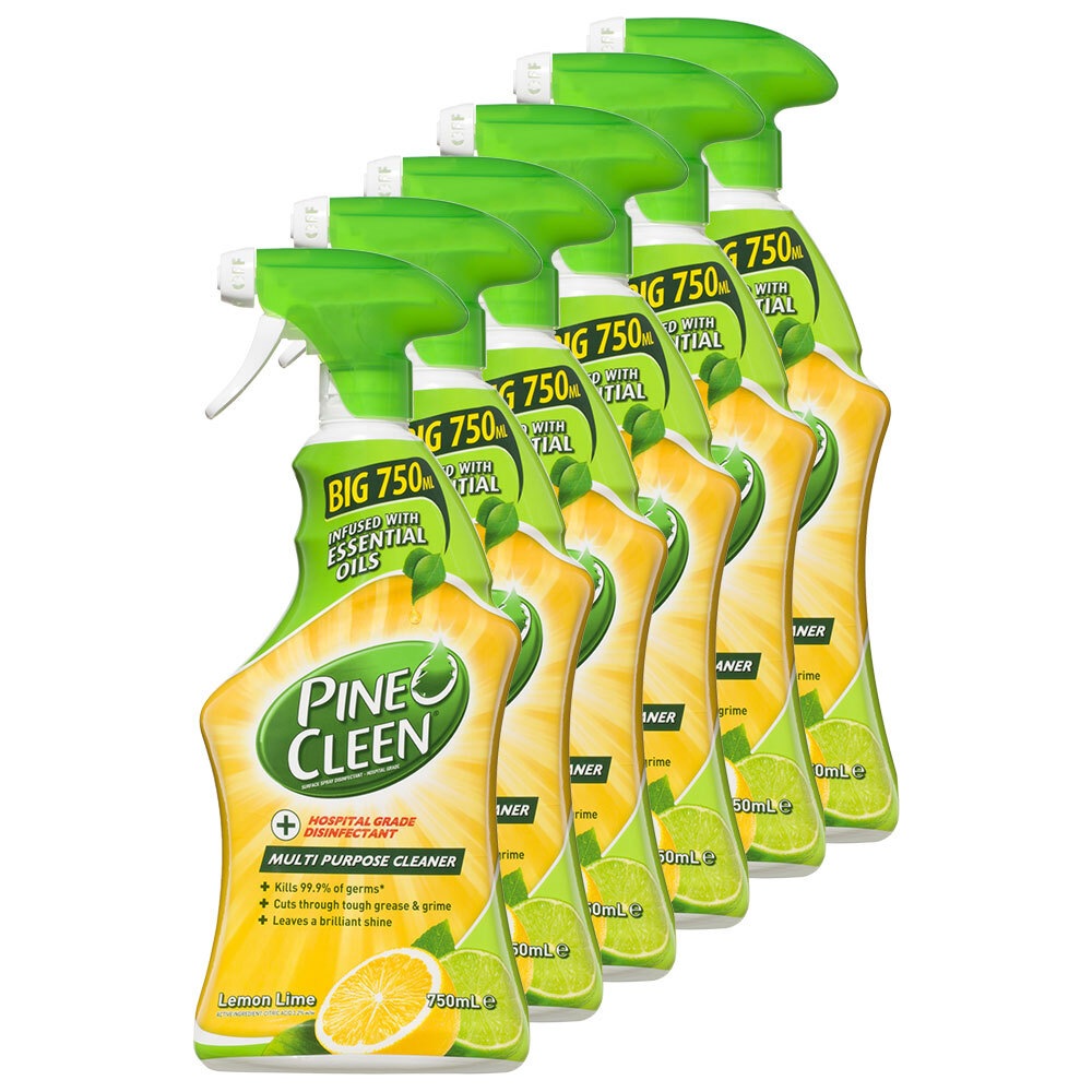 6x Pine O Cleen Lemon Lime 750mL/Multi Purpose House/Kitchen Cleaning ...