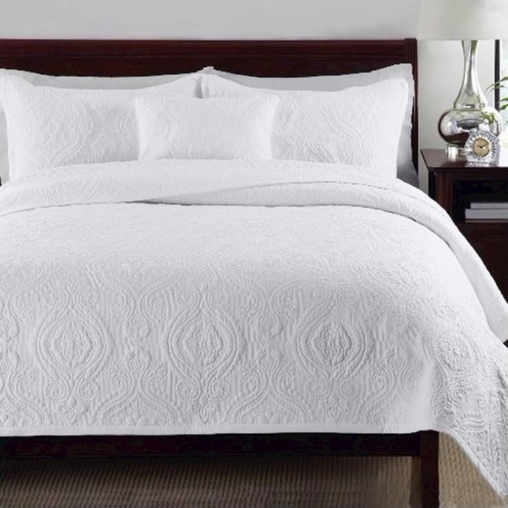 Luxury Quilted 100 Cotton Coverlet Bedspread Set King Super King luxury-quilted-100-cotton-coverlet-bedspread-set-king-super-king
