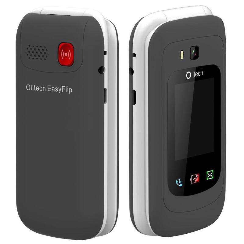 Olitech Easy Flip 4G Seniors Phone Big Buttons GPS Location - Black ...