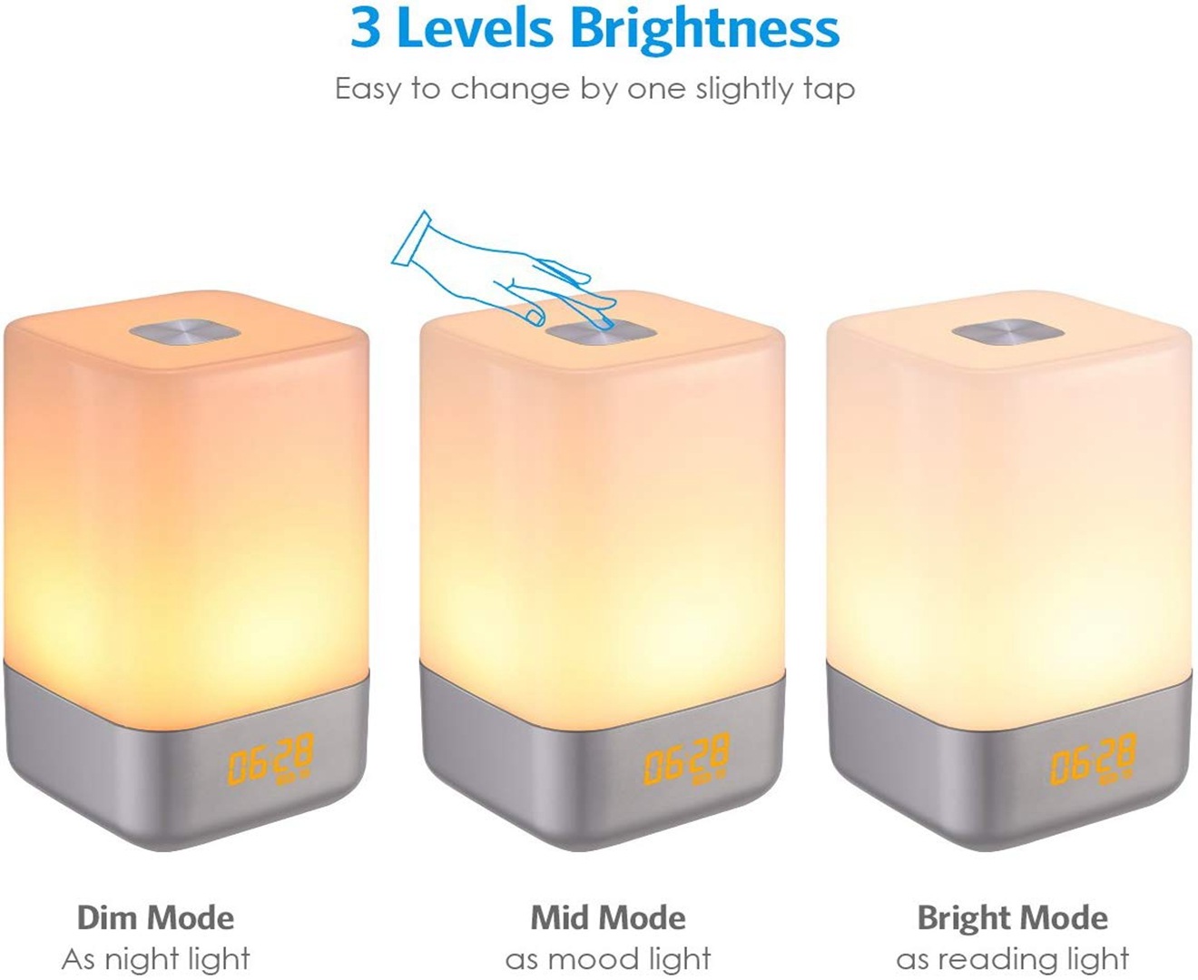 Wake-Up Light Bedside Lamp Alarm Clock with Sunrise Simulation, 5 ...