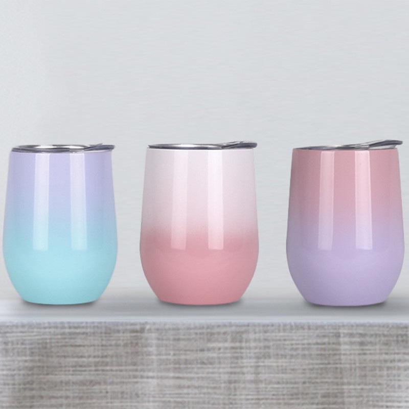 Reusable 360ml Stainless Steel Wine Mug with Lid - Insulated Double ...